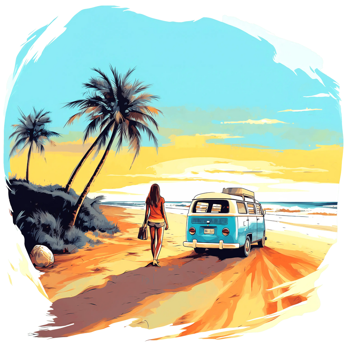 Retro Beach Vibes Design - DTF Ready To Press DTF Center