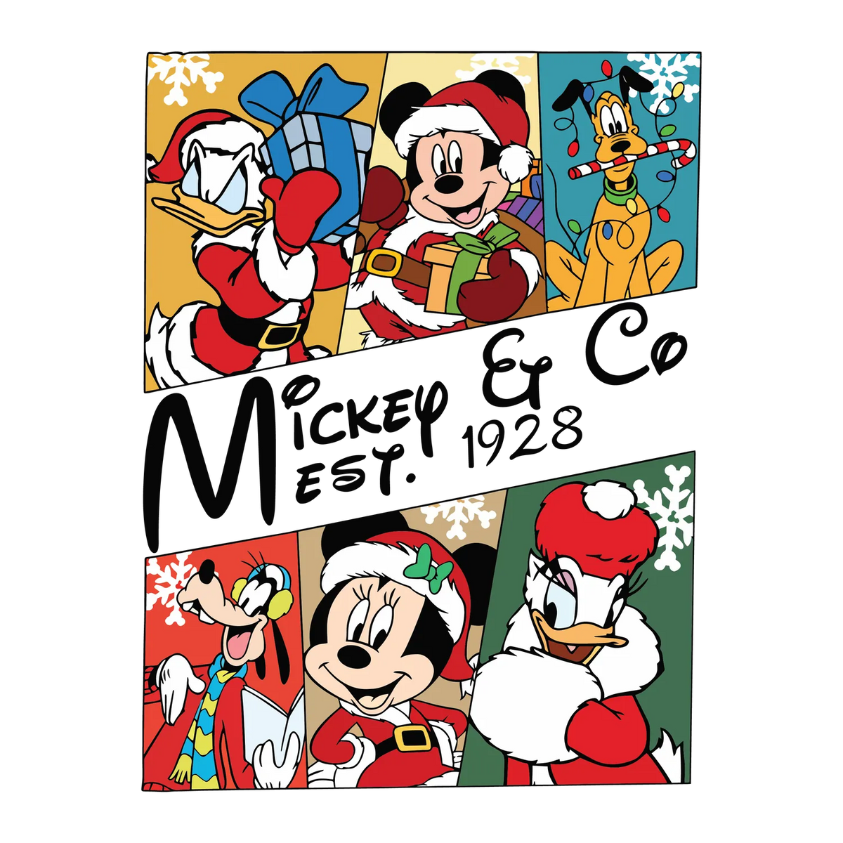 Holiday Cheer Mickey & Friends DTF Transfer Ready to Press