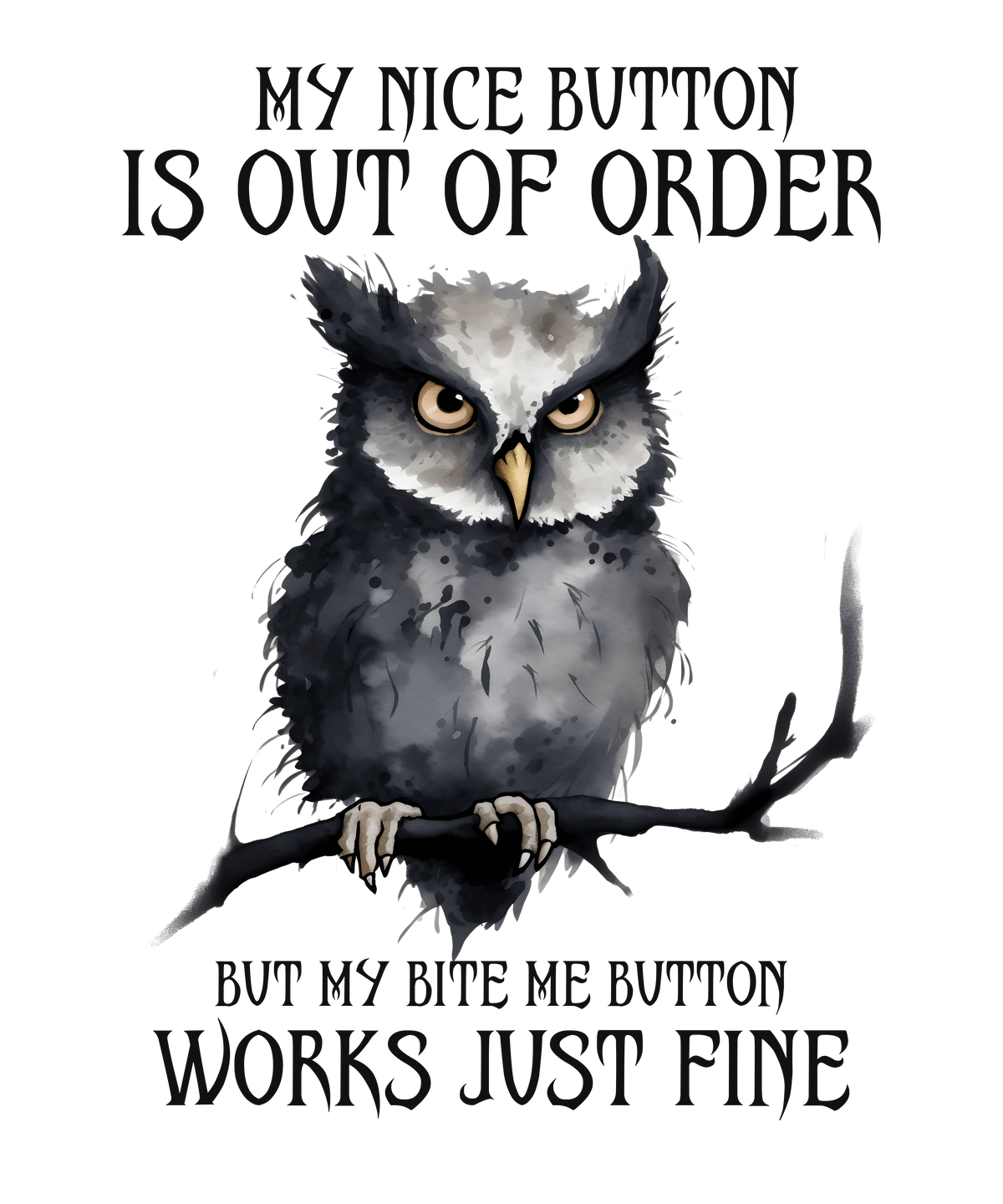 Cool Owl Design - DTF Ready To Press - DTF CENTER