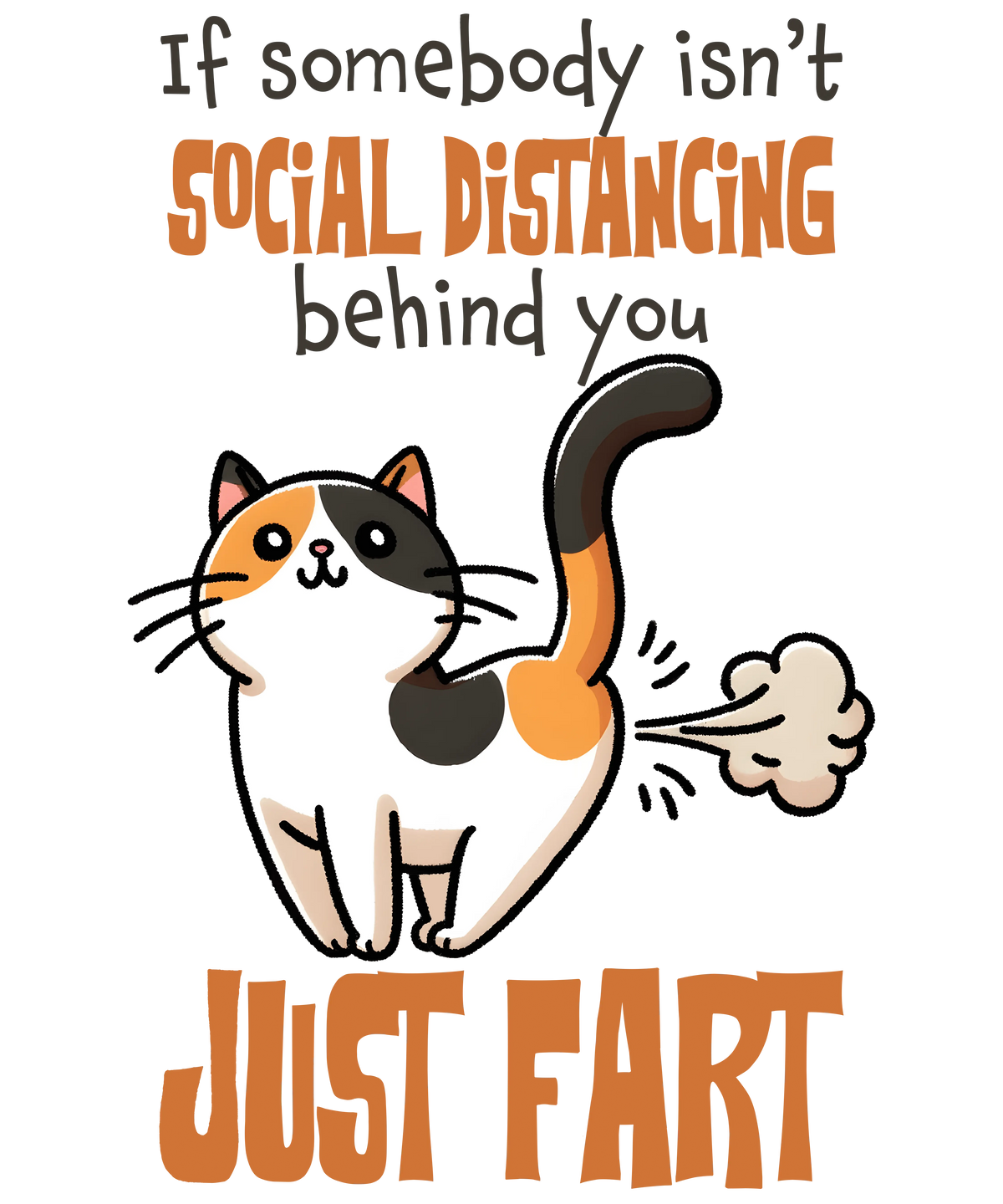 Farting Cat Design - DTF Ready To Press