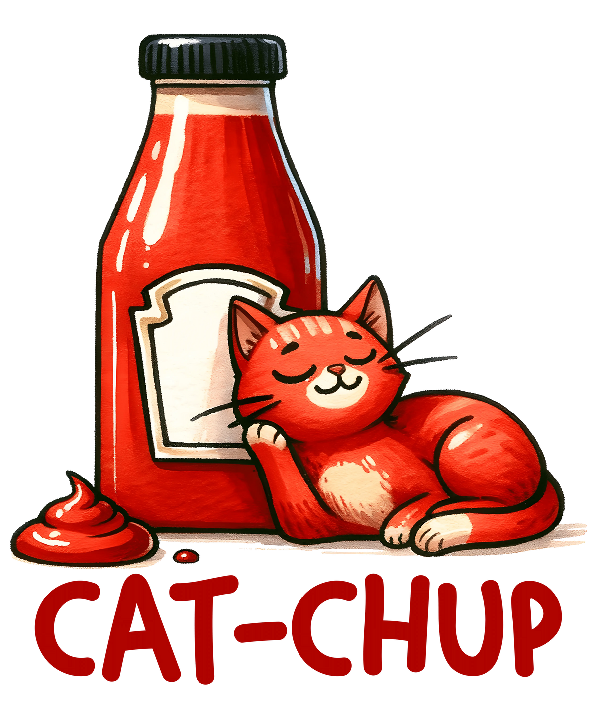 Cat-Chup Funny Animal Design - DTF Ready To Press — DTF Center