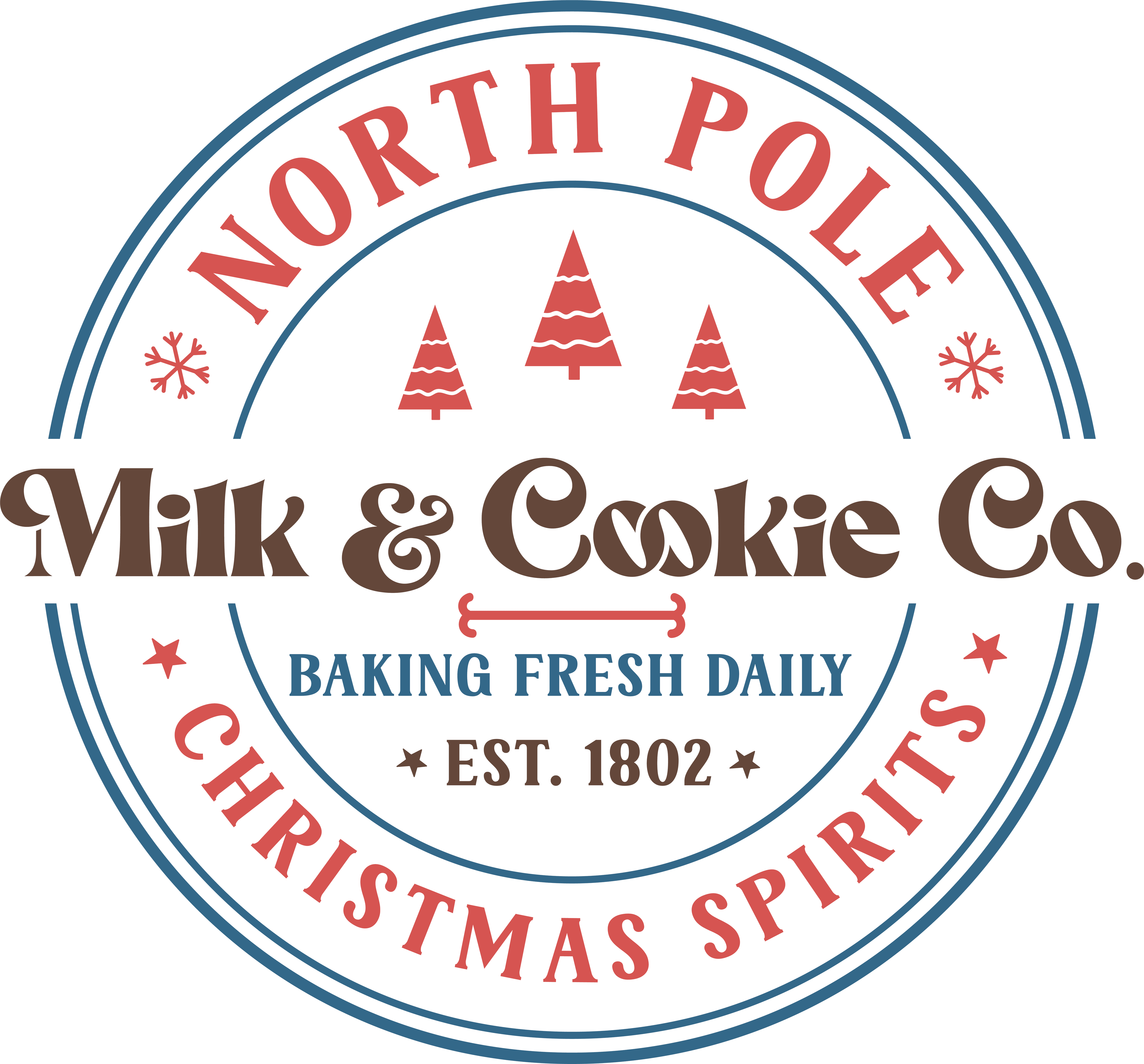 Milk Cookie Co. Christmas Design - DTF Ready To Press