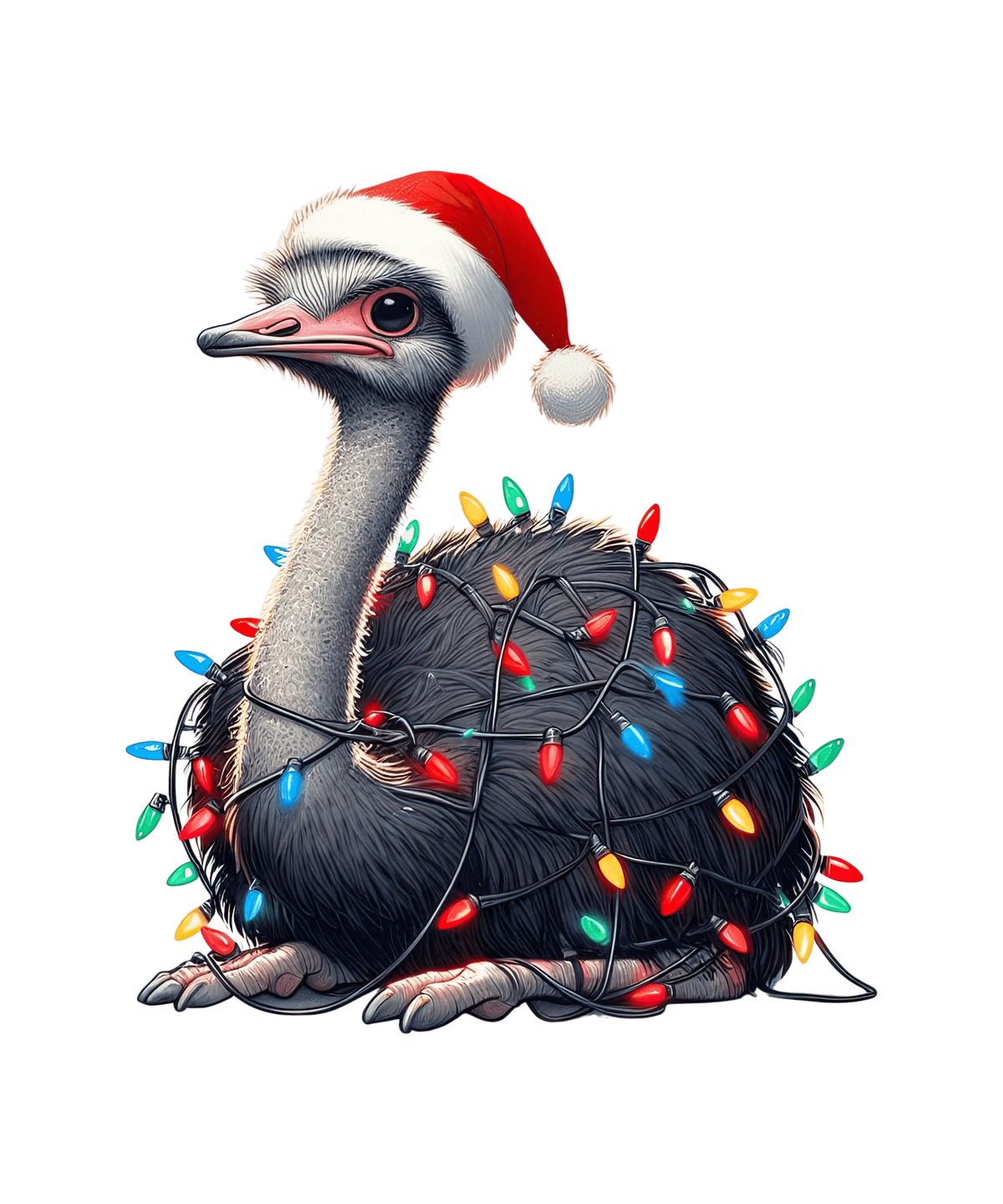 Christmas Ostrich Tree Design - DTF Ready To Press