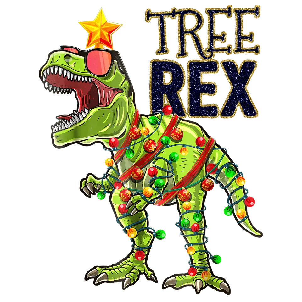 Tree Rex Christmas Design - DTF Ready To Press - DTF CENTER