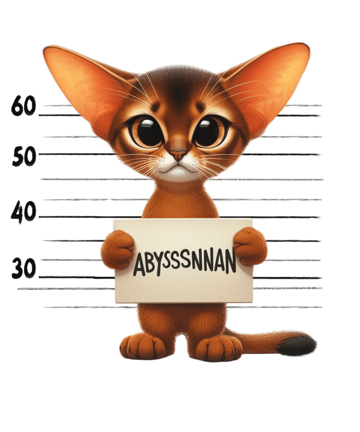 Abyssinian Cat Design - DTF Ready To Press - DTF CENTER