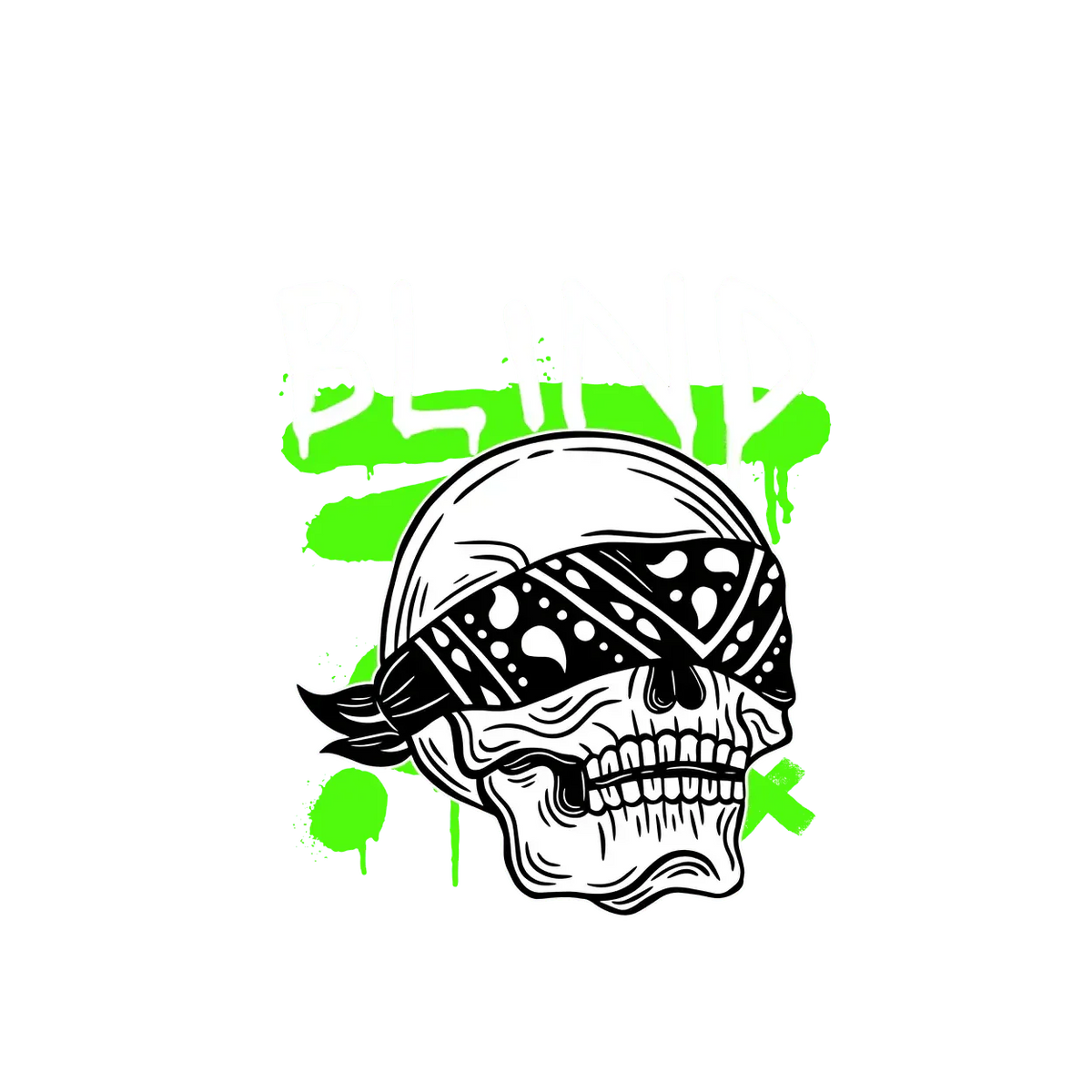 Blind Skull Art - DTF Ready to Press