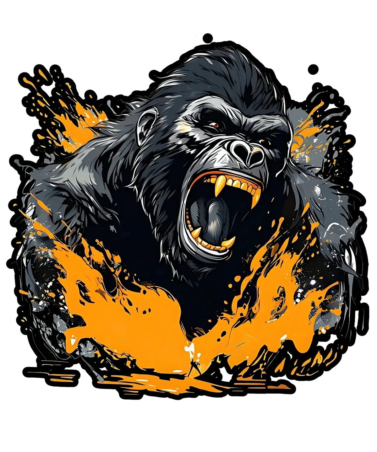 Fierce Gorilla Splash - DTF Ready to Press