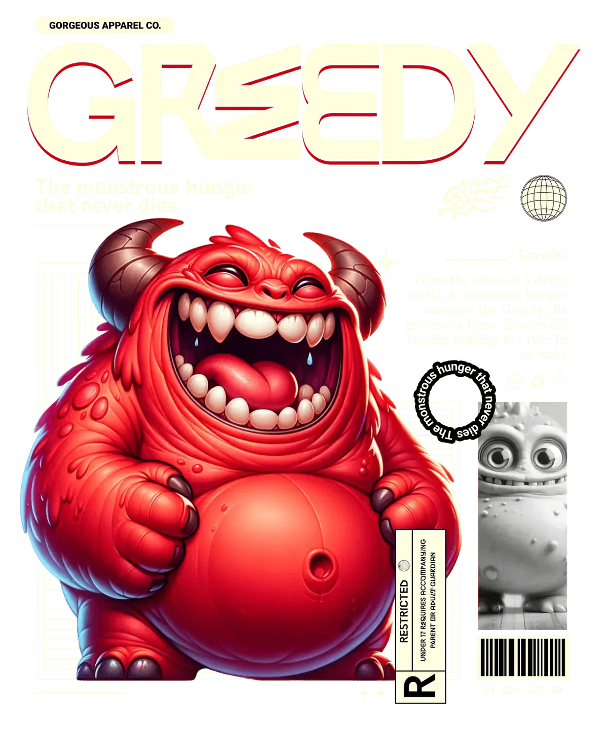 Greedy Monster - DTF Ready to Press