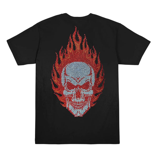 Inferno Skull Rhinestone Transfer - 10"x12"
