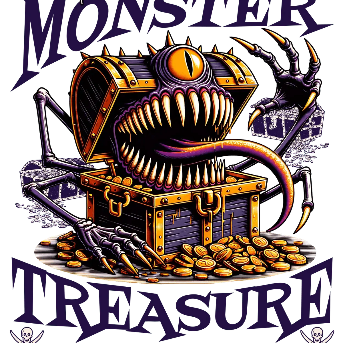 Monster Treasure Chest - DTF Ready to Press