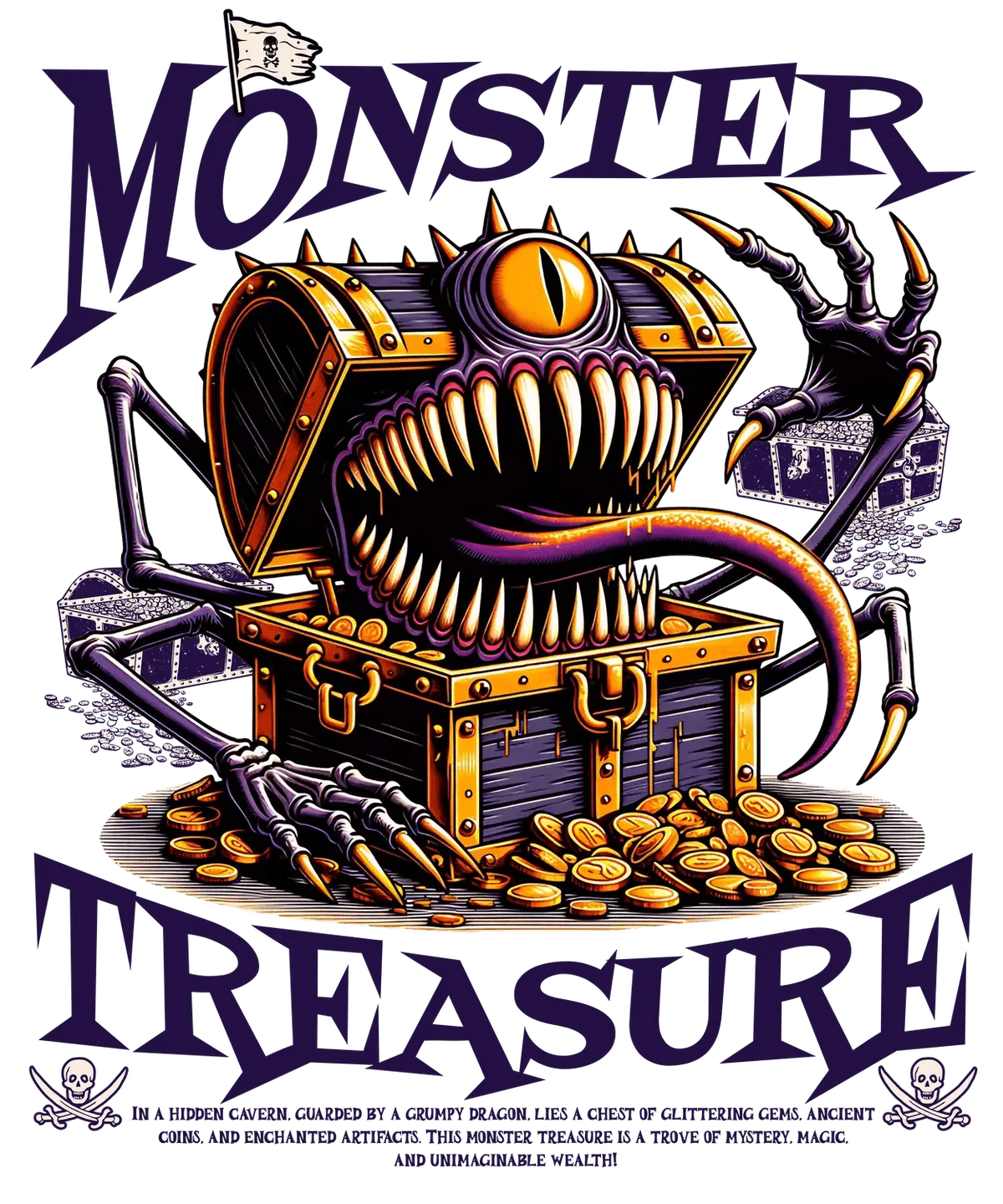 Monster Treasure Chest - DTF Ready to Press