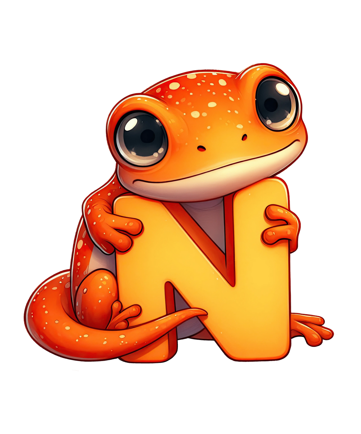 Animal Alphabet N Newt Design - DTF Ready To Press