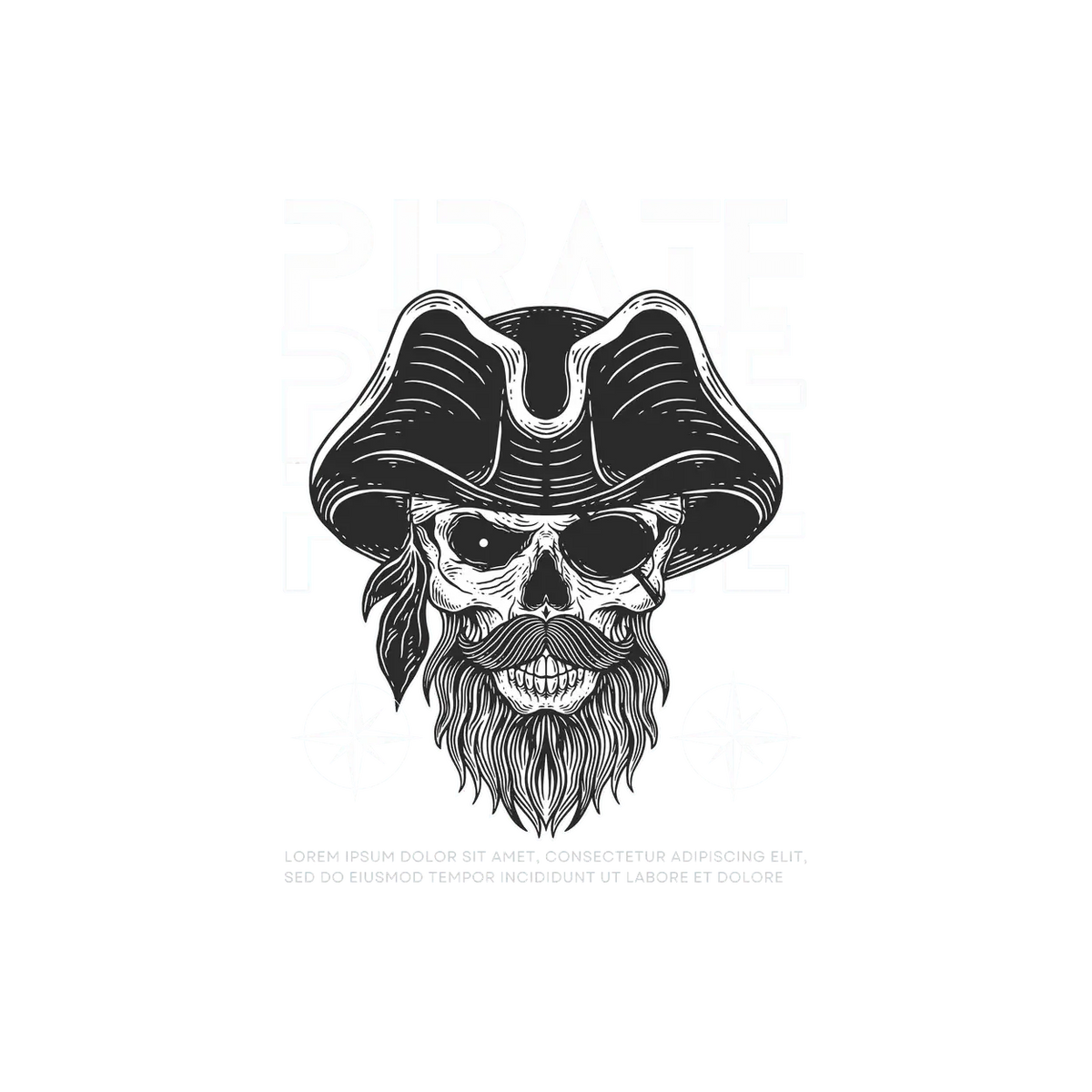 Pirate Skull - DTF Ready to Press