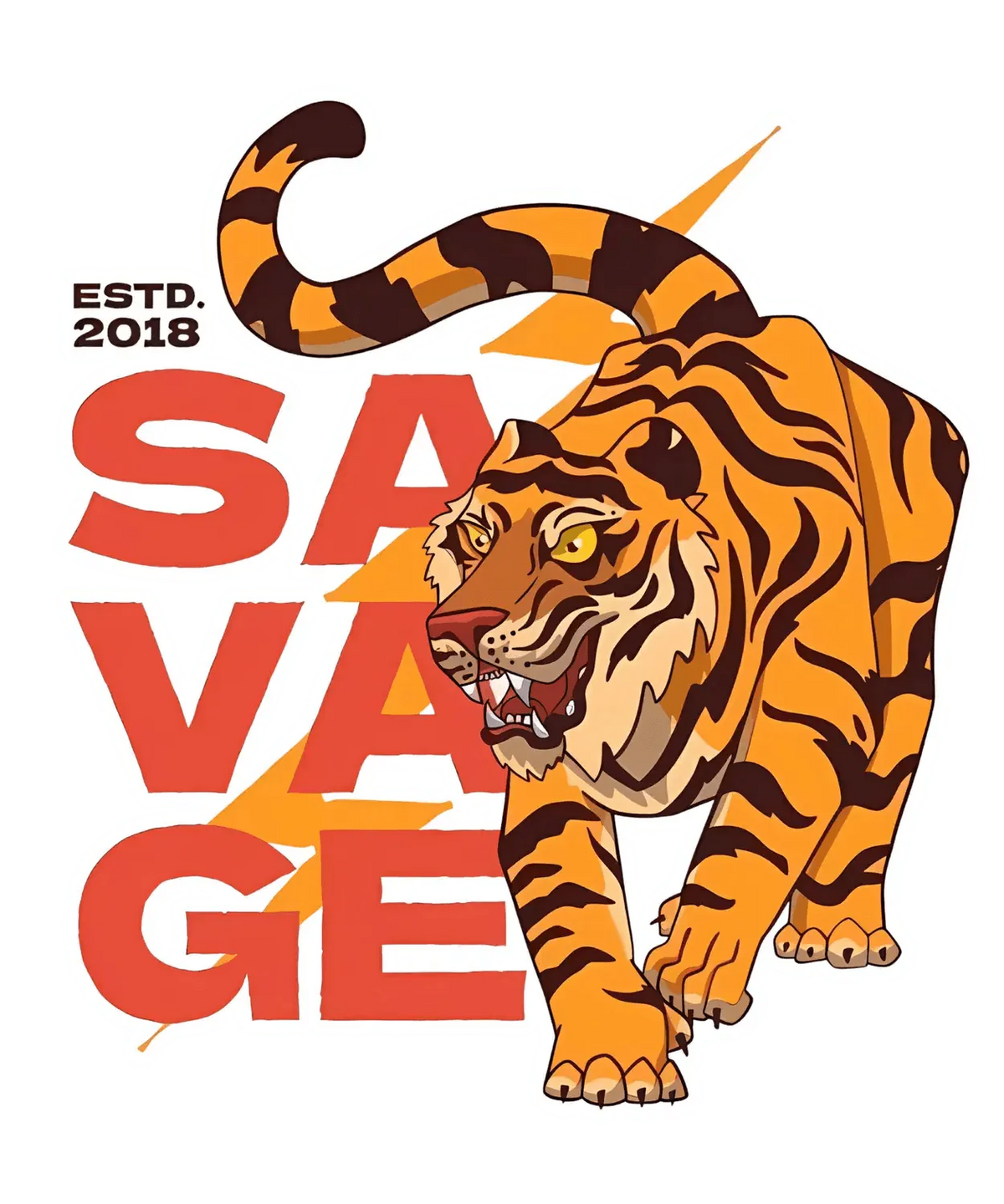 Savage Tiger - DTF Ready to Press