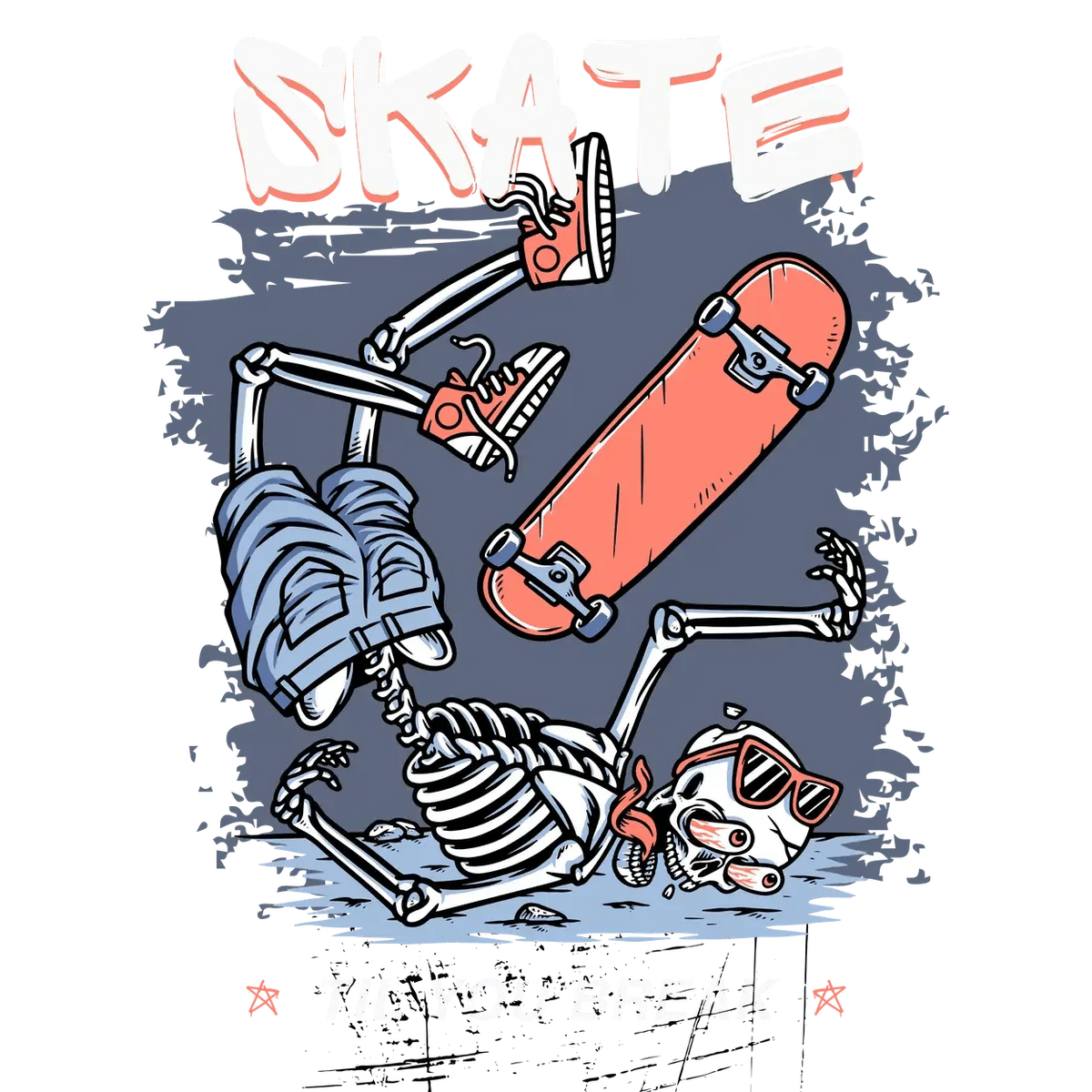 Skate Skeleton - DTF Ready to Press