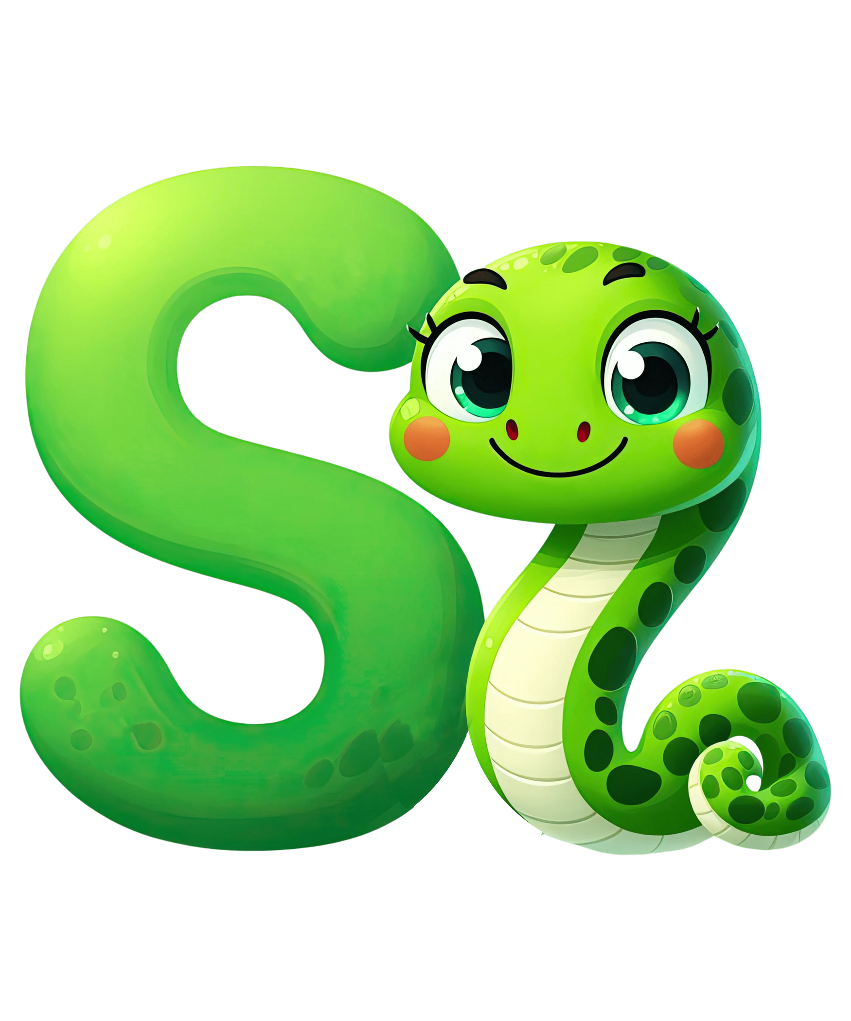 Animal Alphabet S Snake Design - DTF Ready To Press