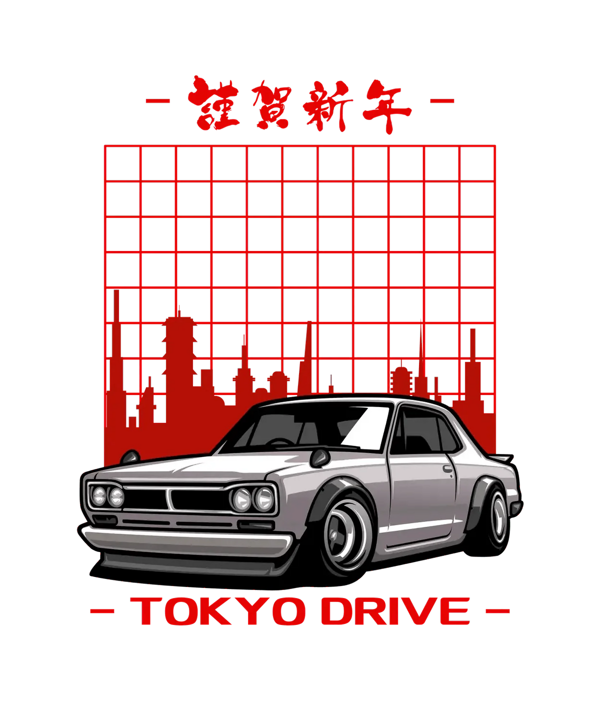 Tokyo Drive Car - DTF Ready to Press