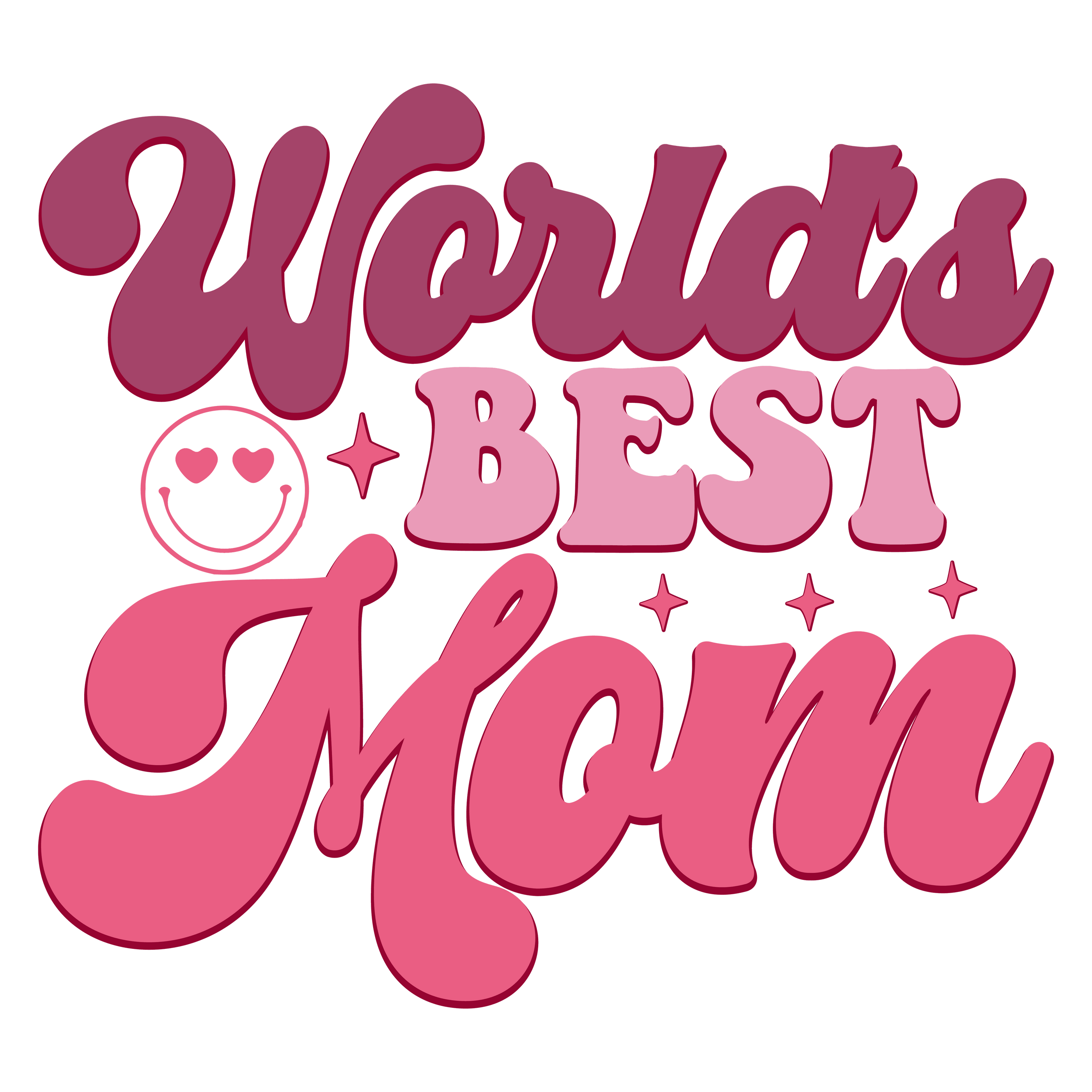 Retro Pink World's Best Mom Design - DTF Ready To Press