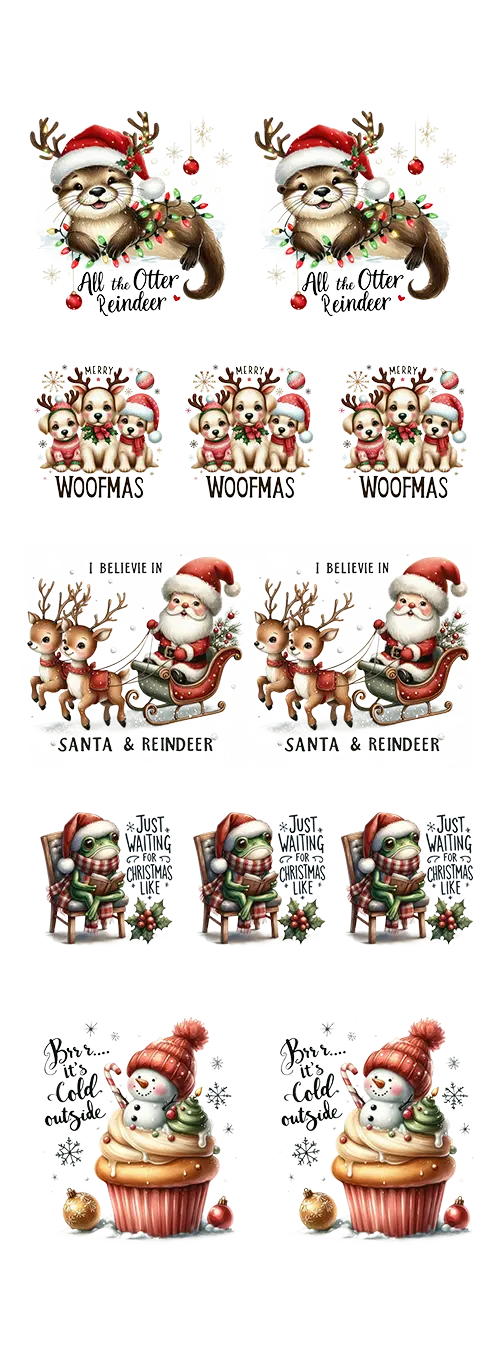 Christmas Cheer Collection Christmas DTF Gang Sheet 22"x60" Premade