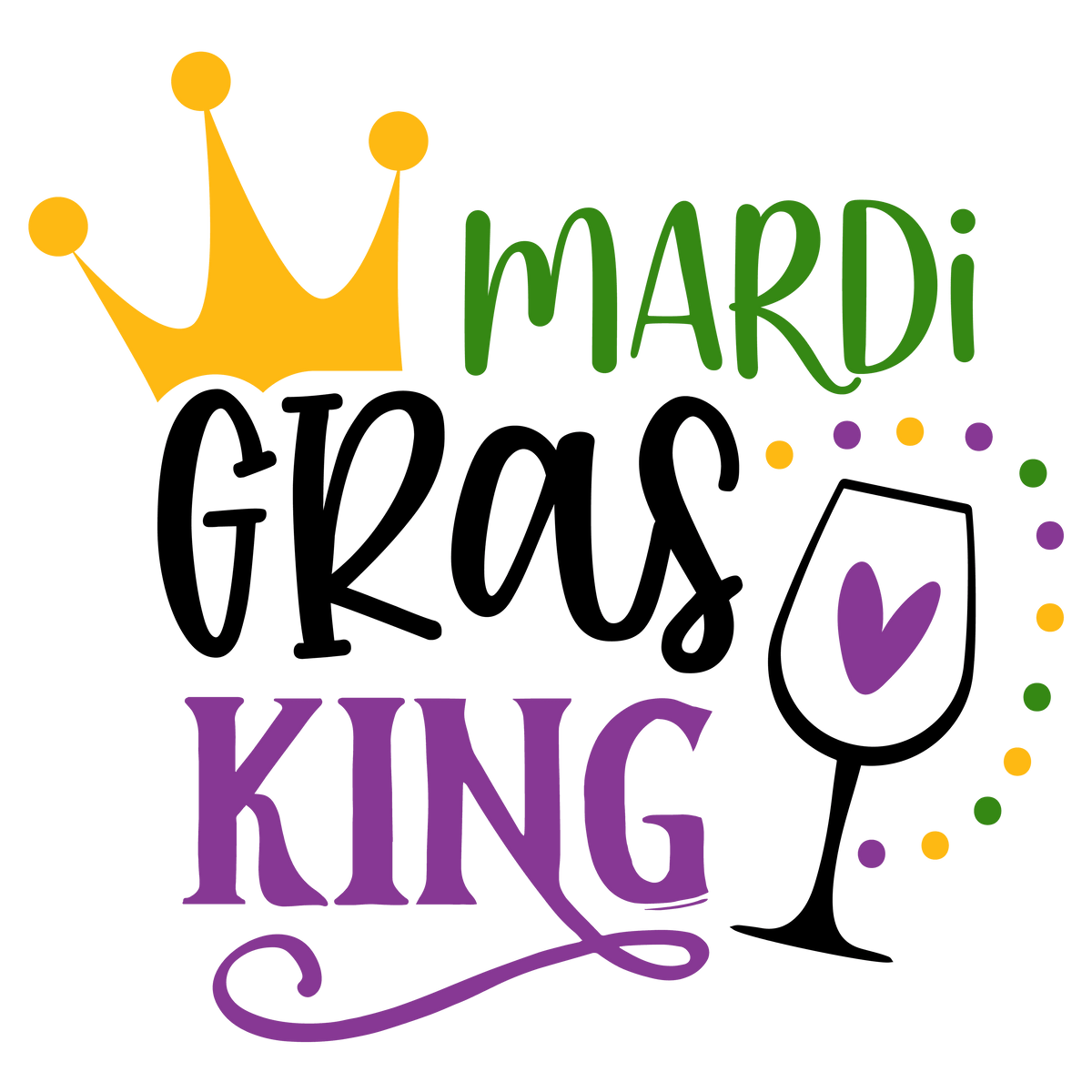 Mardi Gras King Design - DTF Ready To Press - DTF Center