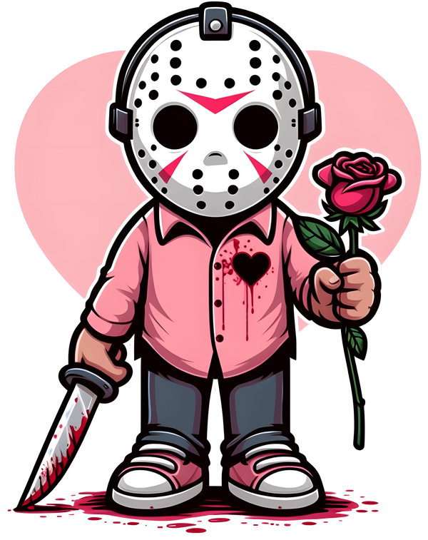 Jason Voorhees Valentine Love Design - DTF Ready To Press